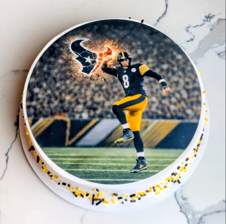 Here We Go Steelers!8″ Single LayerWhite Almond - Oakmont Bakery